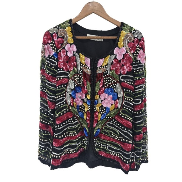 San Angelo Nights | Jackets & Coats | Vintage San Angelo Beaded Silk ...
